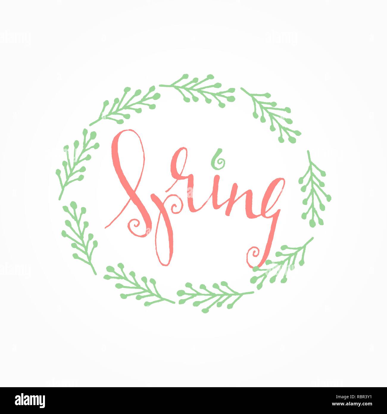 Handwritten calligraphic Spring lettering Stock Vector Image & Art - Alamy