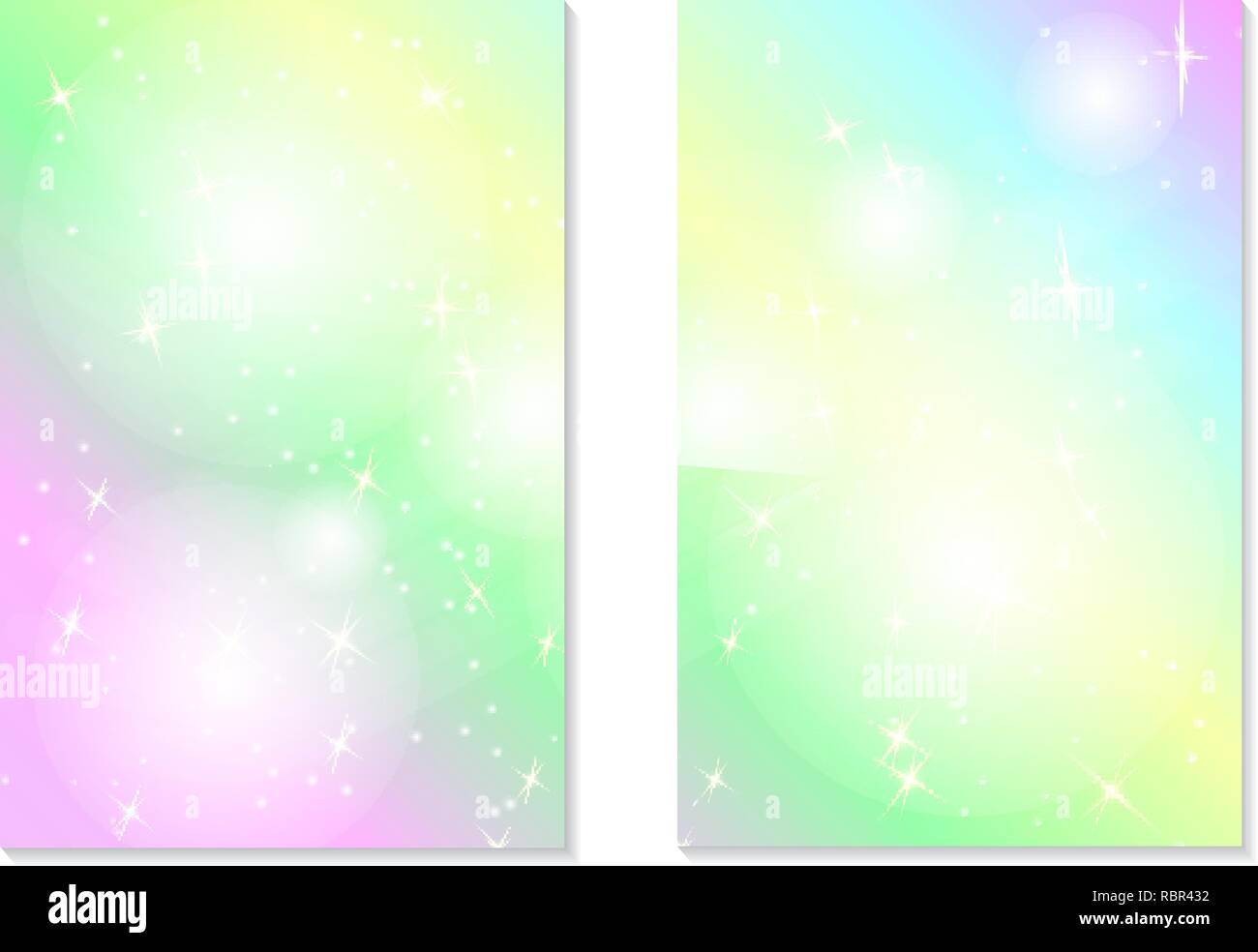Unicorn rainbow background. Holographic sky in pastel color. Bright ...