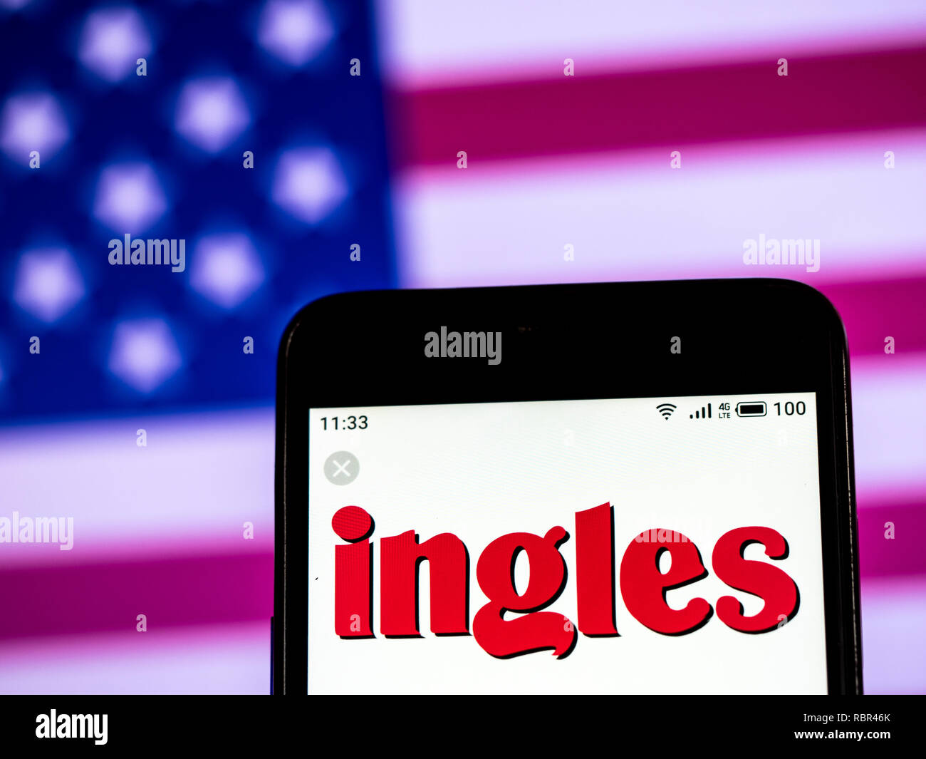 Ingles Supermarket company logo seen displayed on smart phone Stock ...
