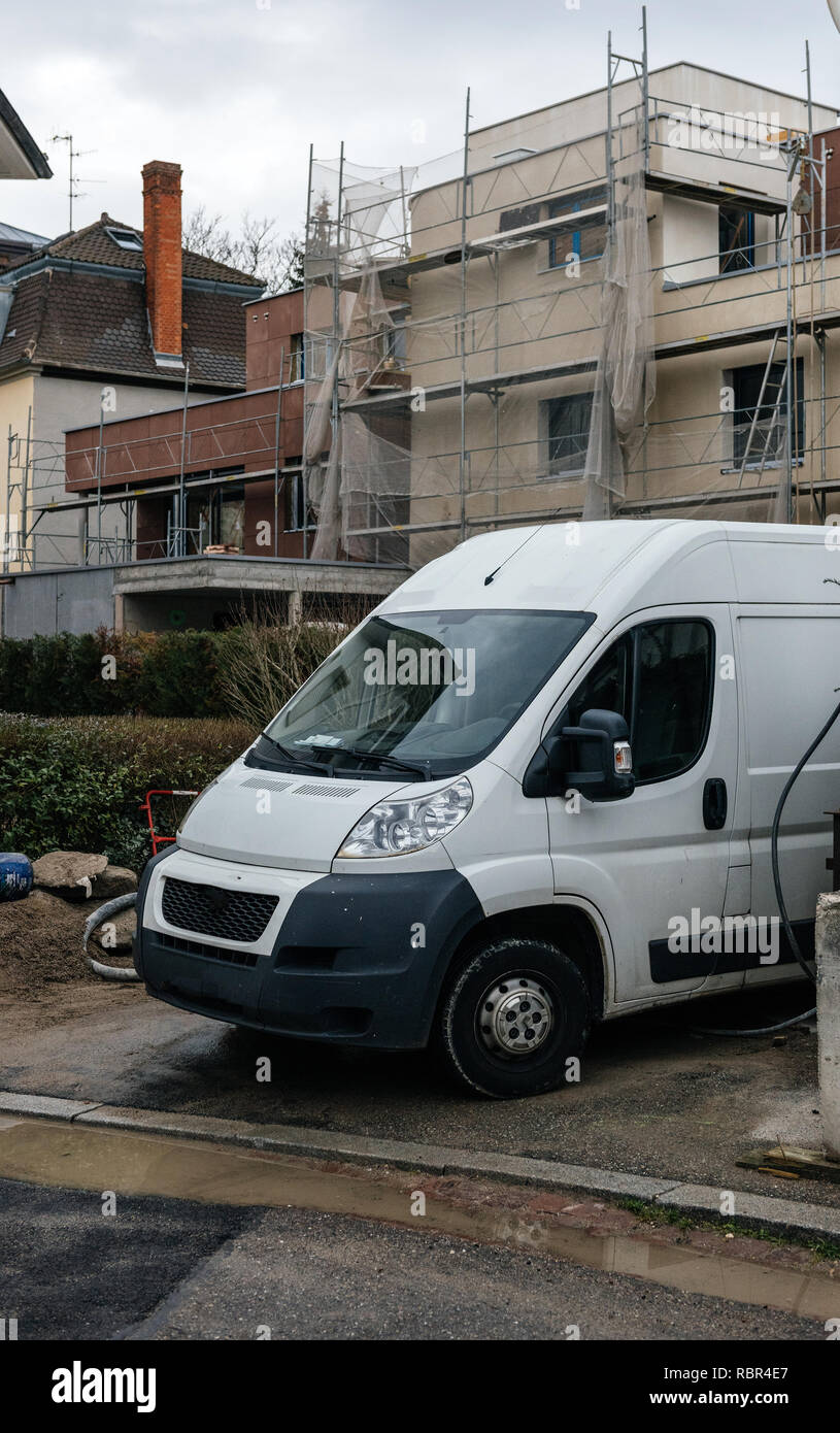 Worker van construction hi-res stock photography and images - Alamy