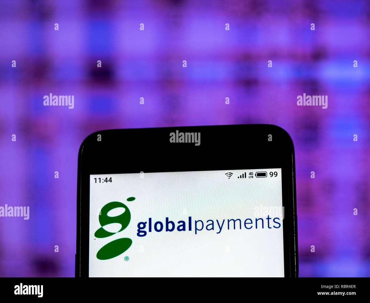 Global Payments Company logo seen displayed on smart phone Stock Photo ...