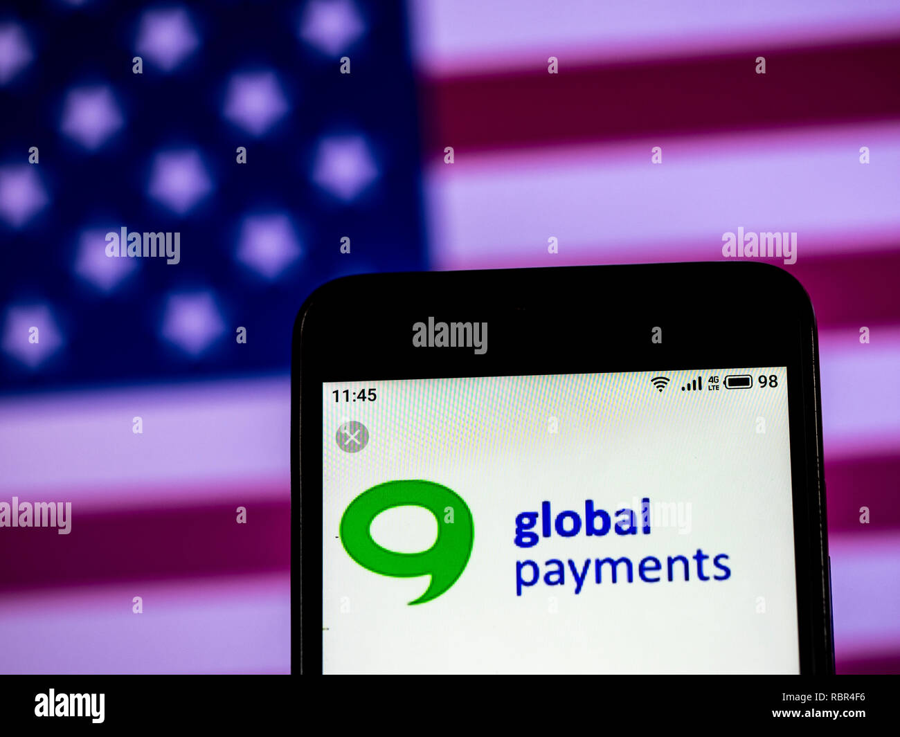 Global Payments Company logo seen displayed on smart phone Stock Photo - Alamy