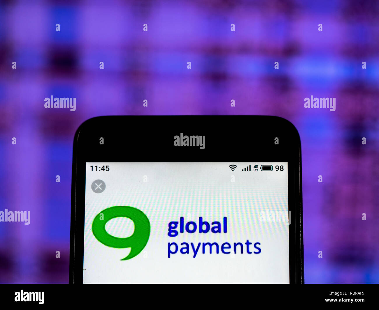 Global Payments Company logo seen displayed on smart phone Stock Photo - Alamy