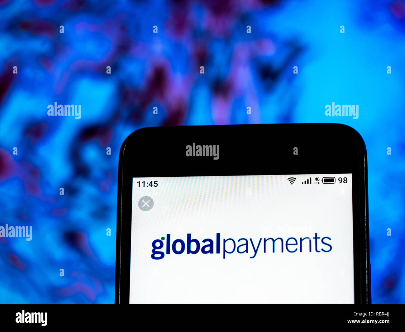 Global Payments Company logo seen displayed on smart phone Stock Photo - Alamy