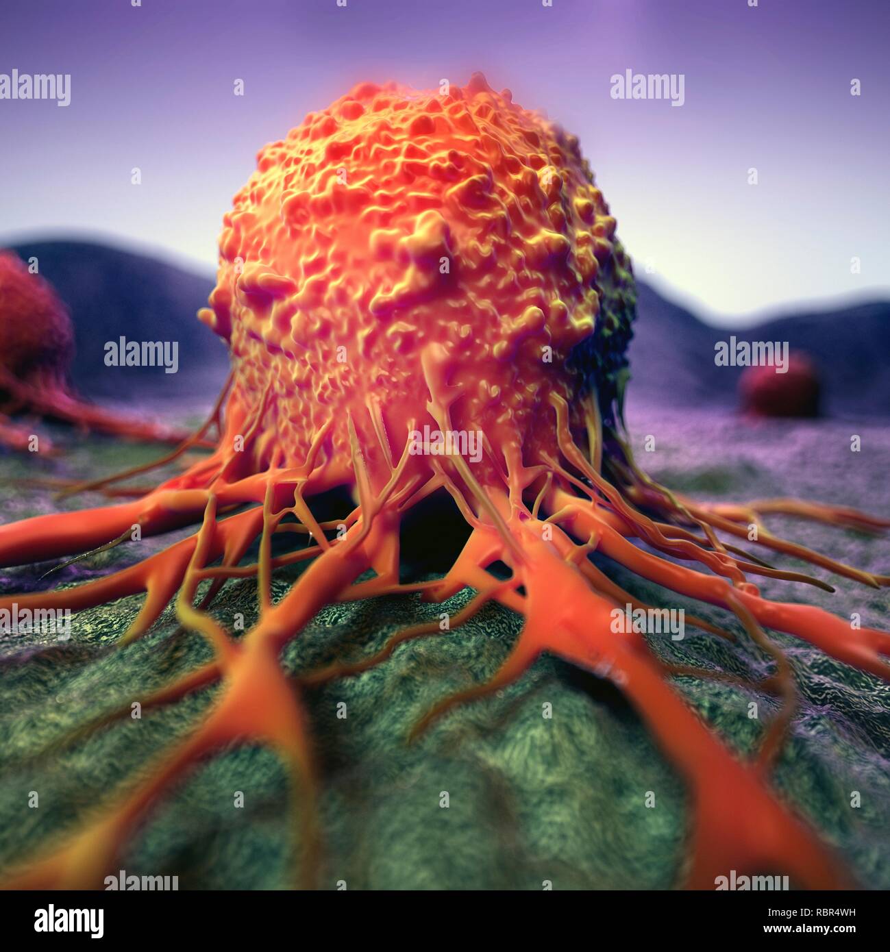 Illustration of a cancer cell Stock Photo - Alamy