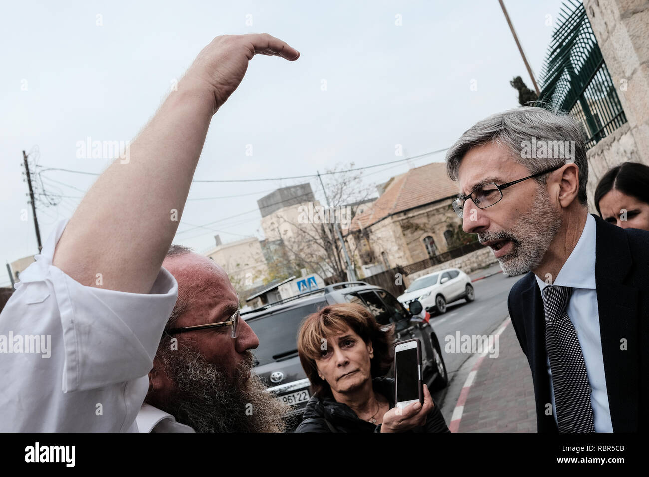 The Consul General of France in Jerusalem, PIERRE COCHARD (R), visits ...