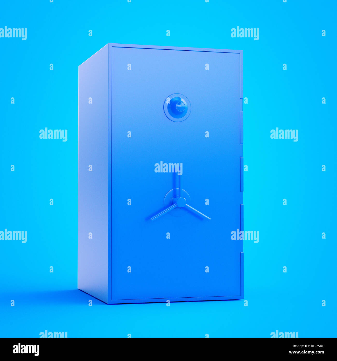 Illustration of a blue safe Stock Photo - Alamy