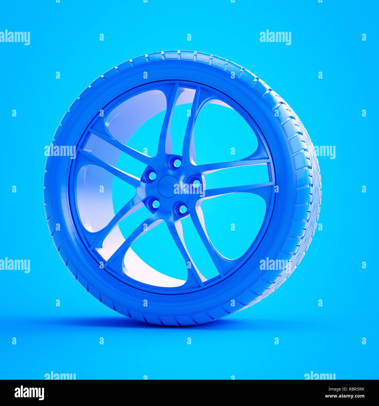 Illustration of a blue tyre Stock Photo - Alamy
