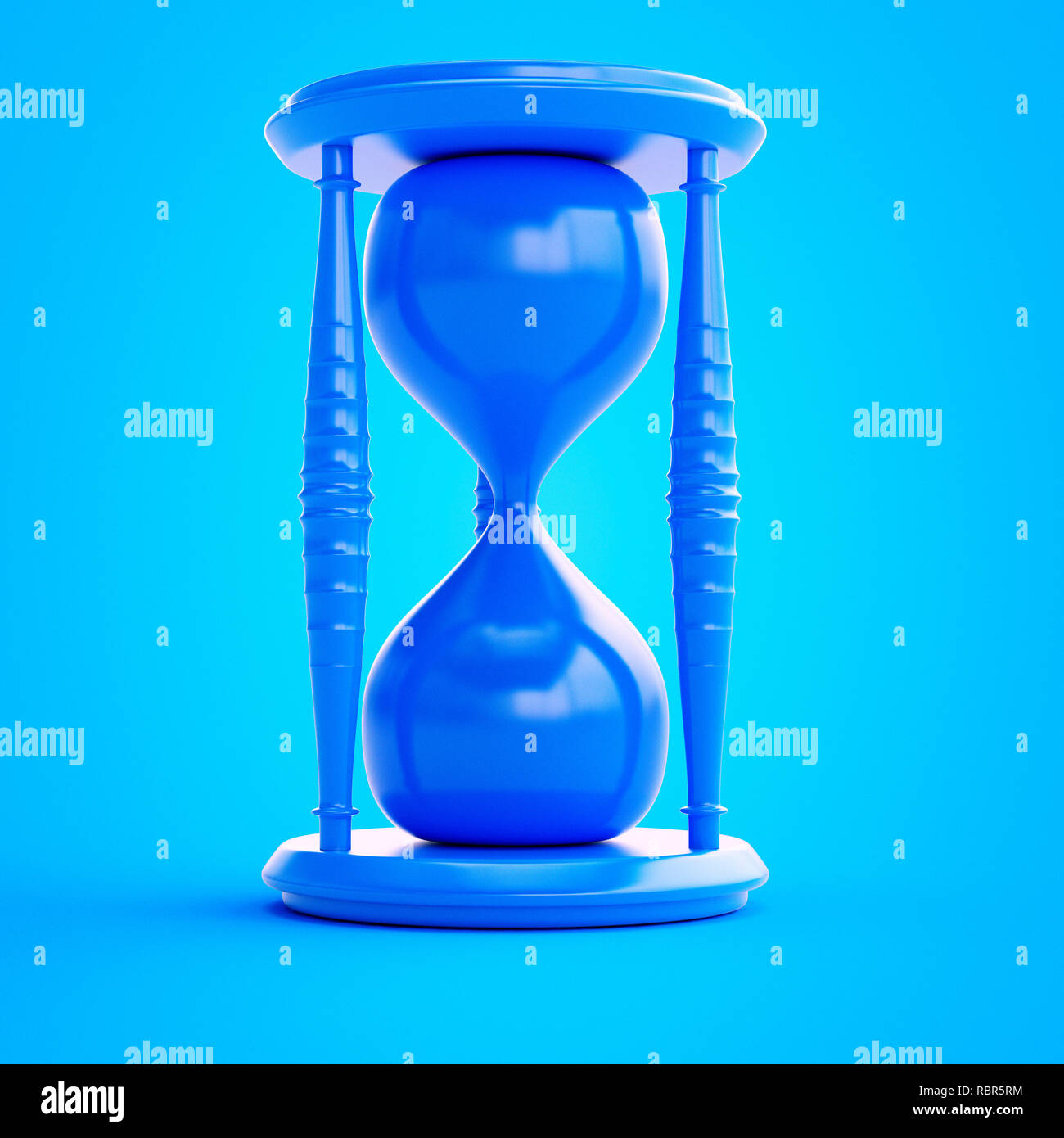 Illustration of a blue hourglass Stock Photo - Alamy