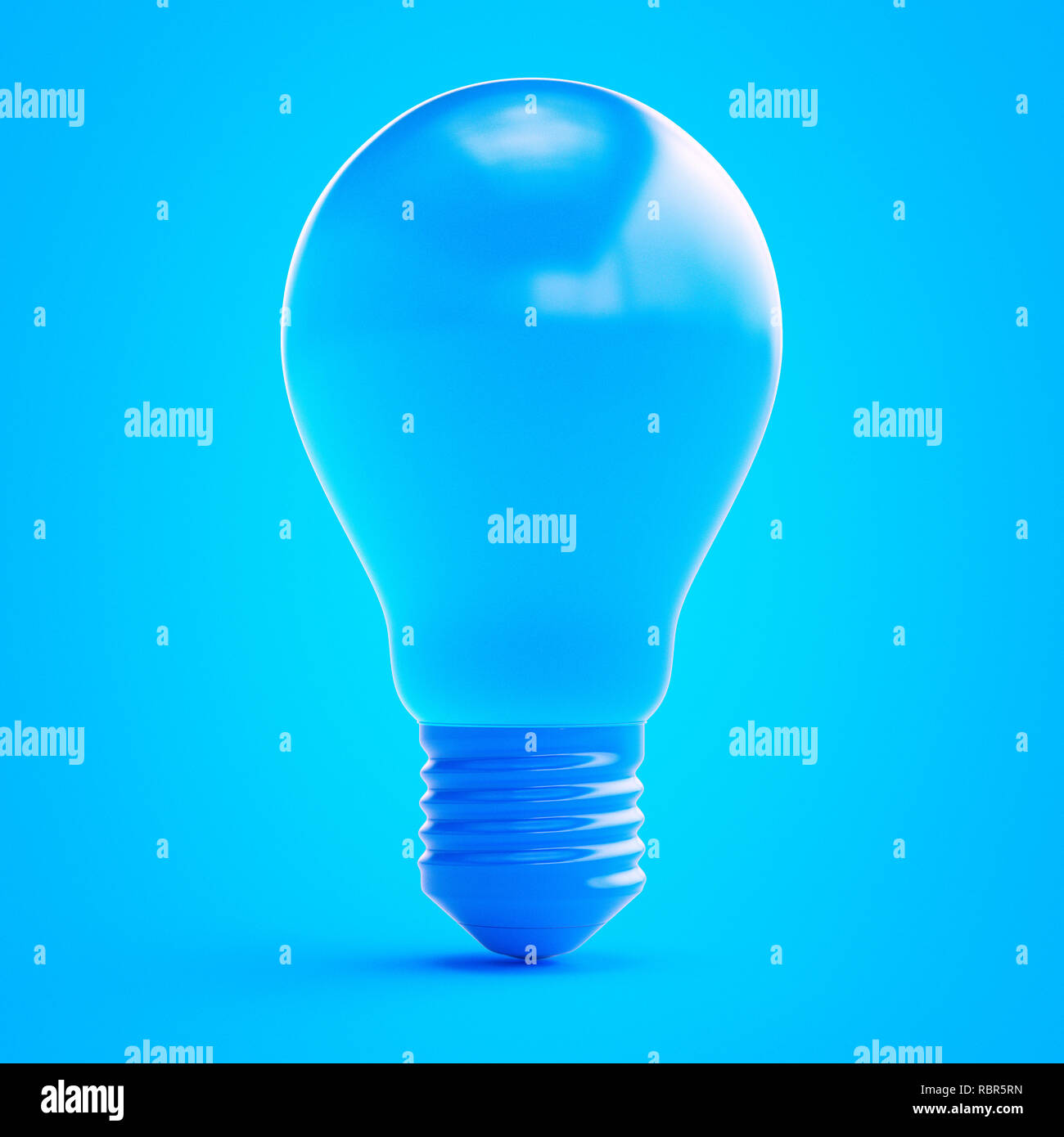 Illustration of a blue light bulb Stock Photo - Alamy