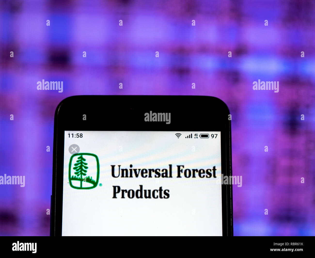 Universal Forest Products Lumber company logo seen displayed on smart phone Stock Photo - Alamy
