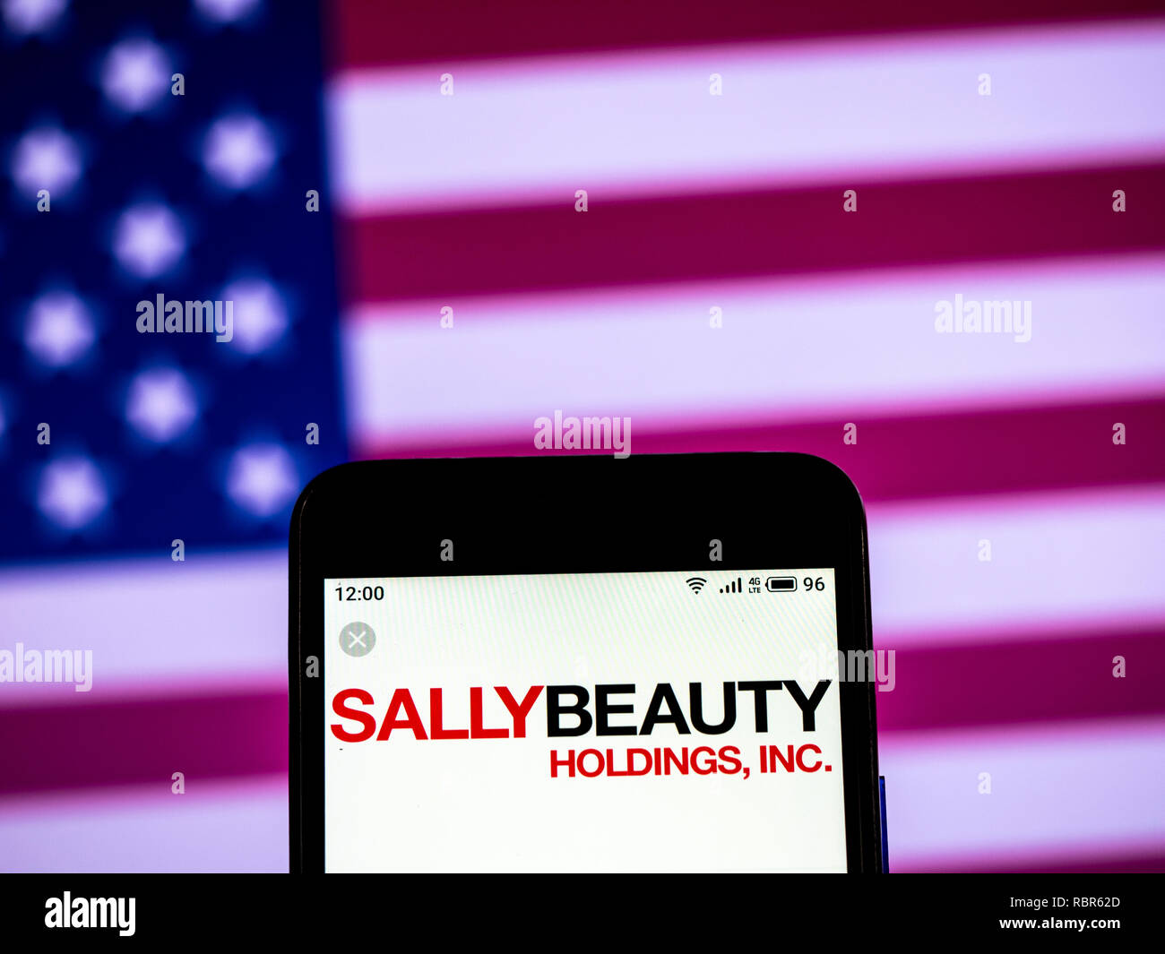 Sally Beauty Supply LLC Company logo seen displayed on smart phone ...