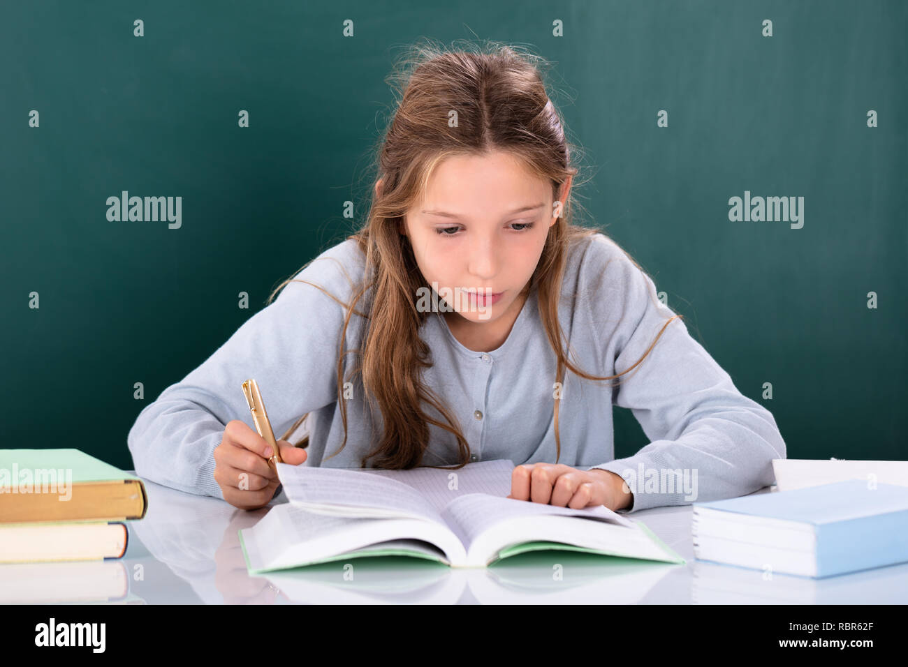 Open Book In Front Girl High Resolution Stock Photography and Images ...