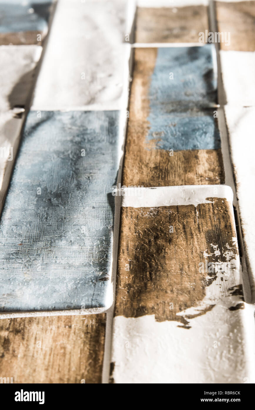 Modern colourful brick style tiles Stock Photo - Alamy