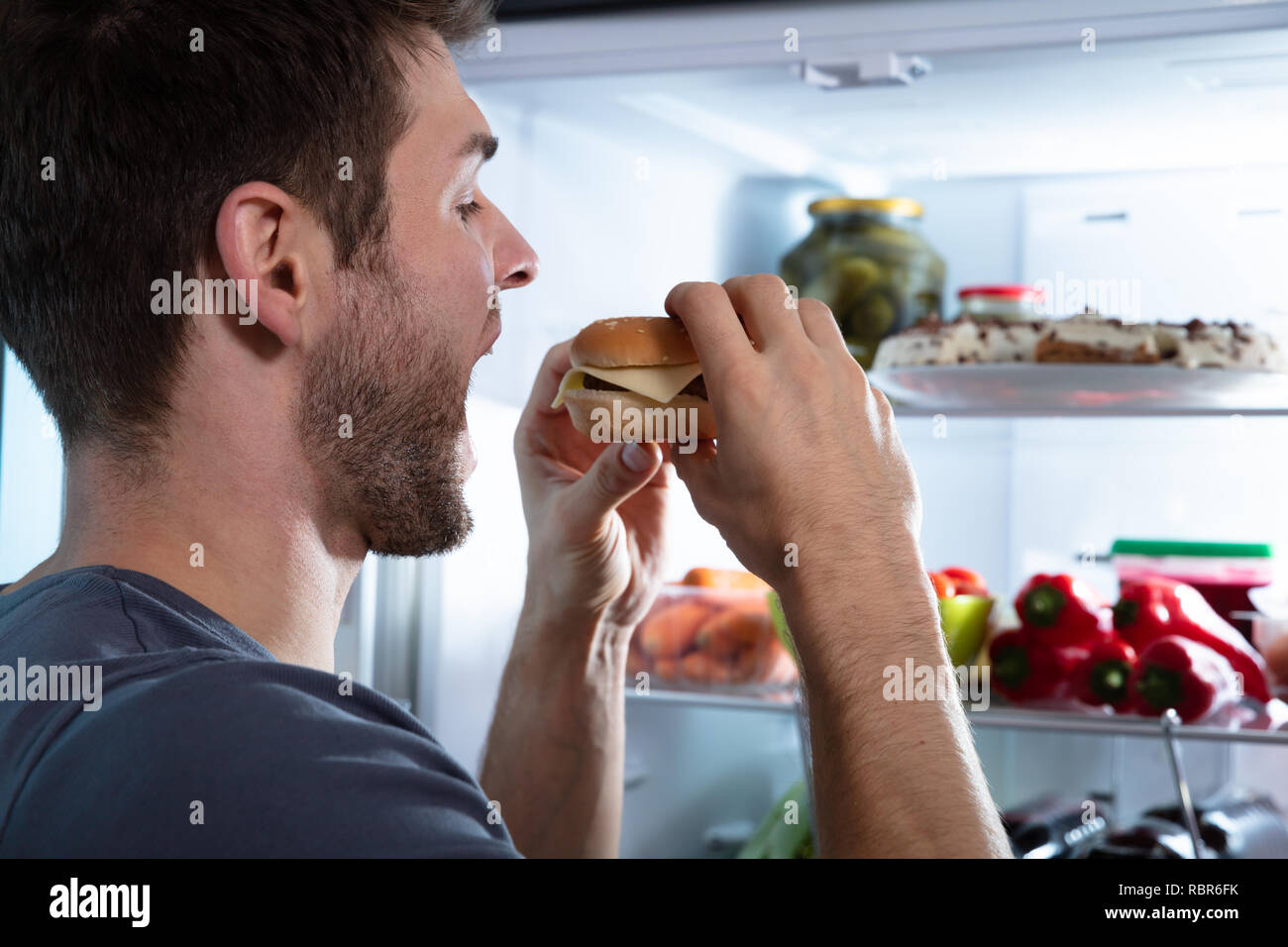 Side by side refrigerator open food hi-res stock photography and images ...