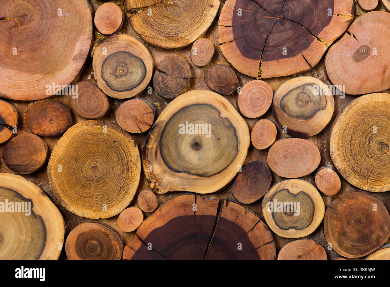 Round wooden unpainted solid natural ecological soft colored brown and ...