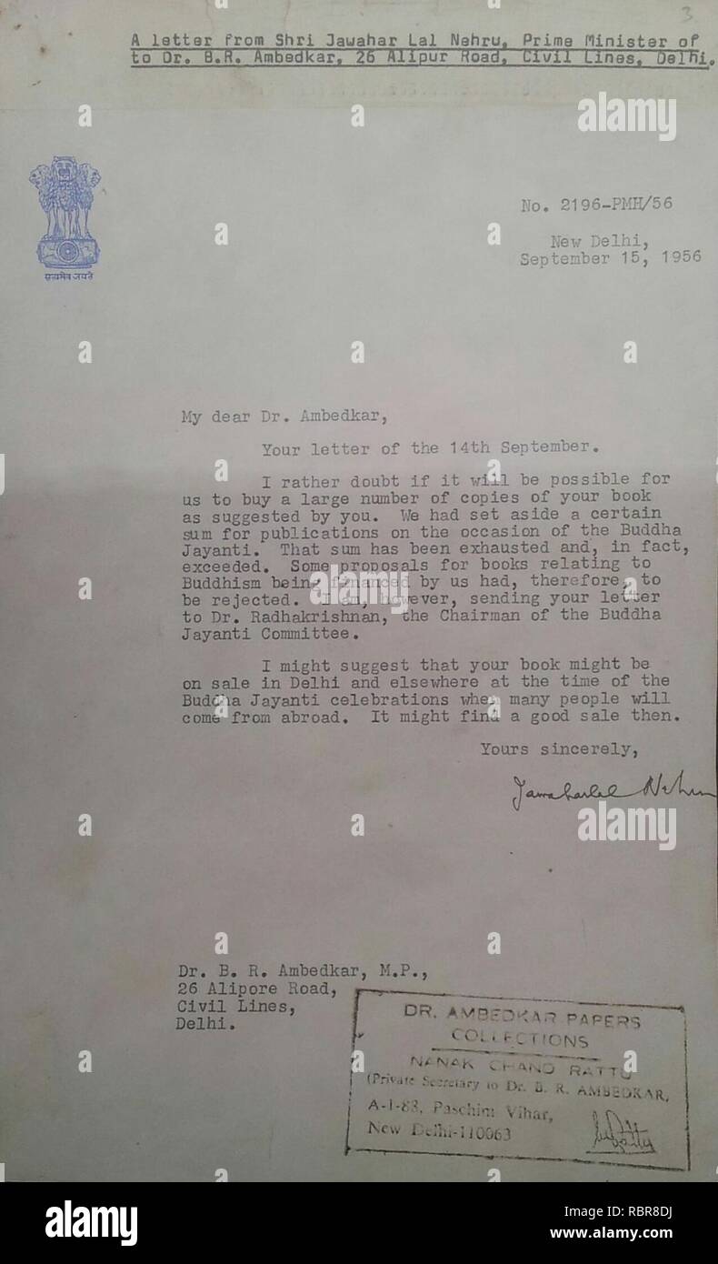 Jawaharlal nehru letter hi-res stock photography and images - Alamy