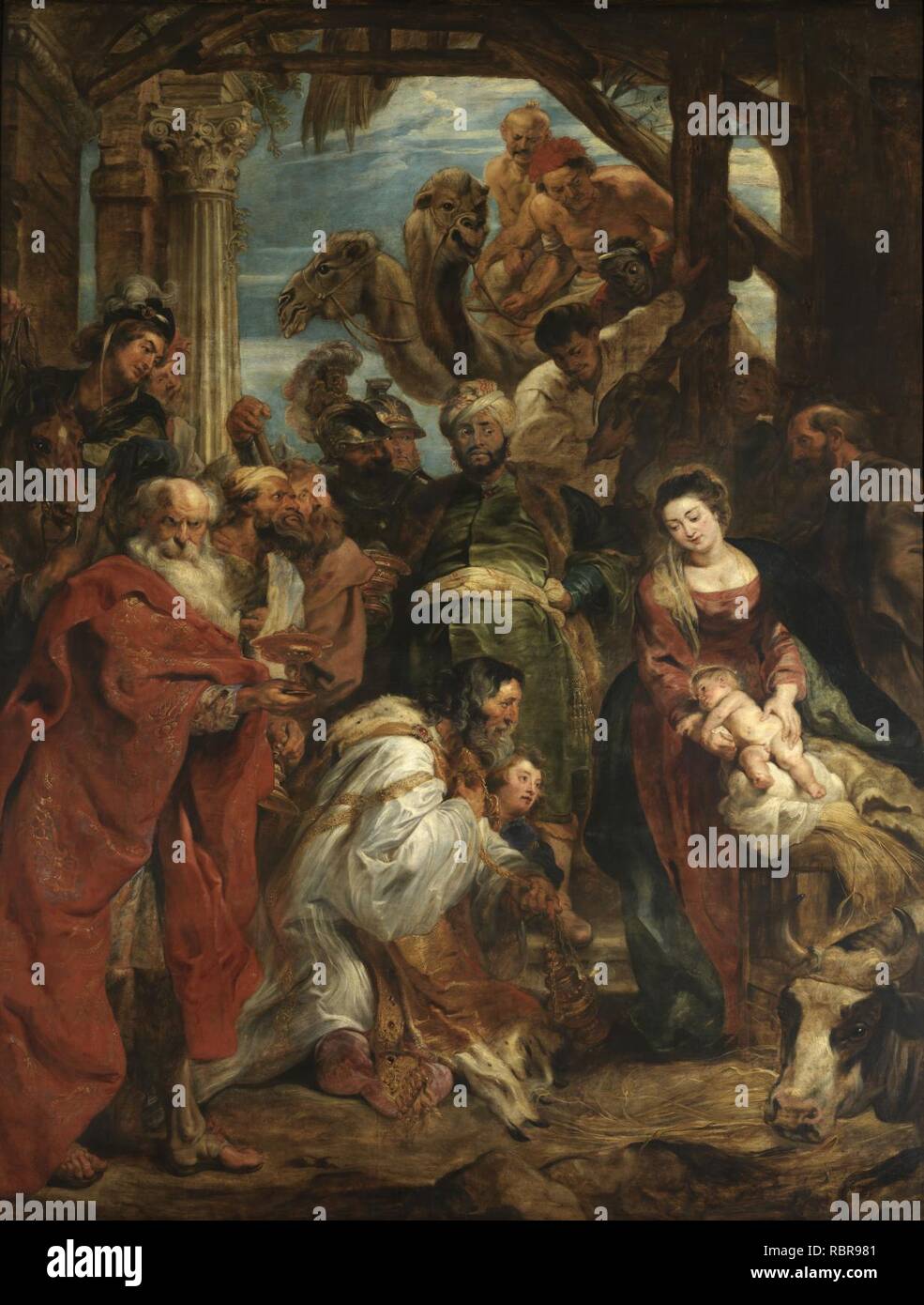 Aanbidding door de koningen (Peter Paul Rubens, 1624, Koninklijk Museum ...