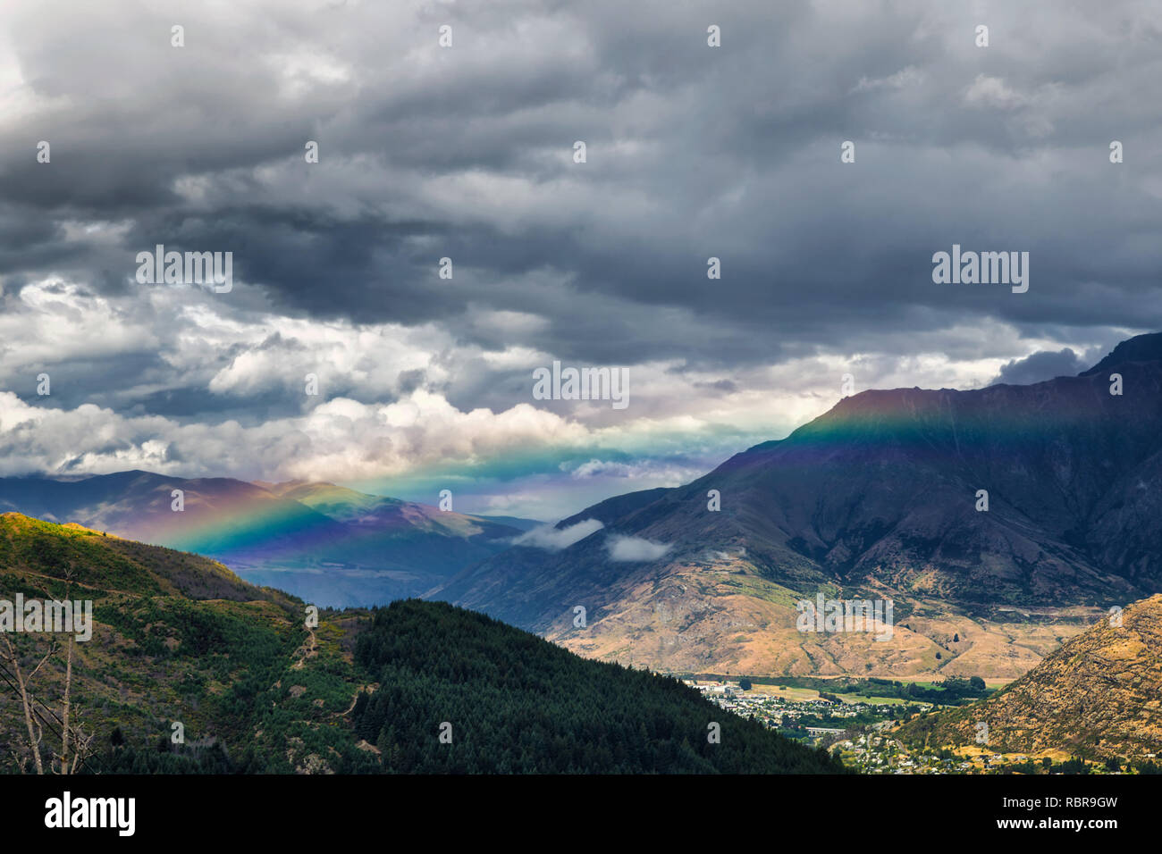Aerial view rainbow in mountains hi-res stock photography and images ...