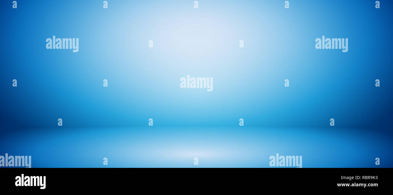 soft blue wall banner and studio room background Stock Photo - Alamy