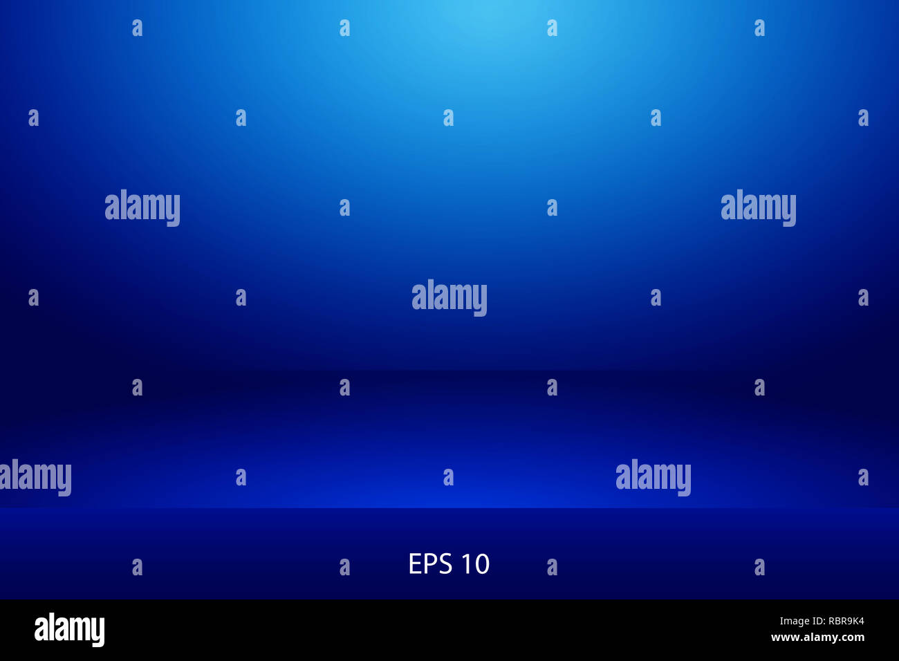 blue horizontal studio gradient wall room, Modern interior background ...