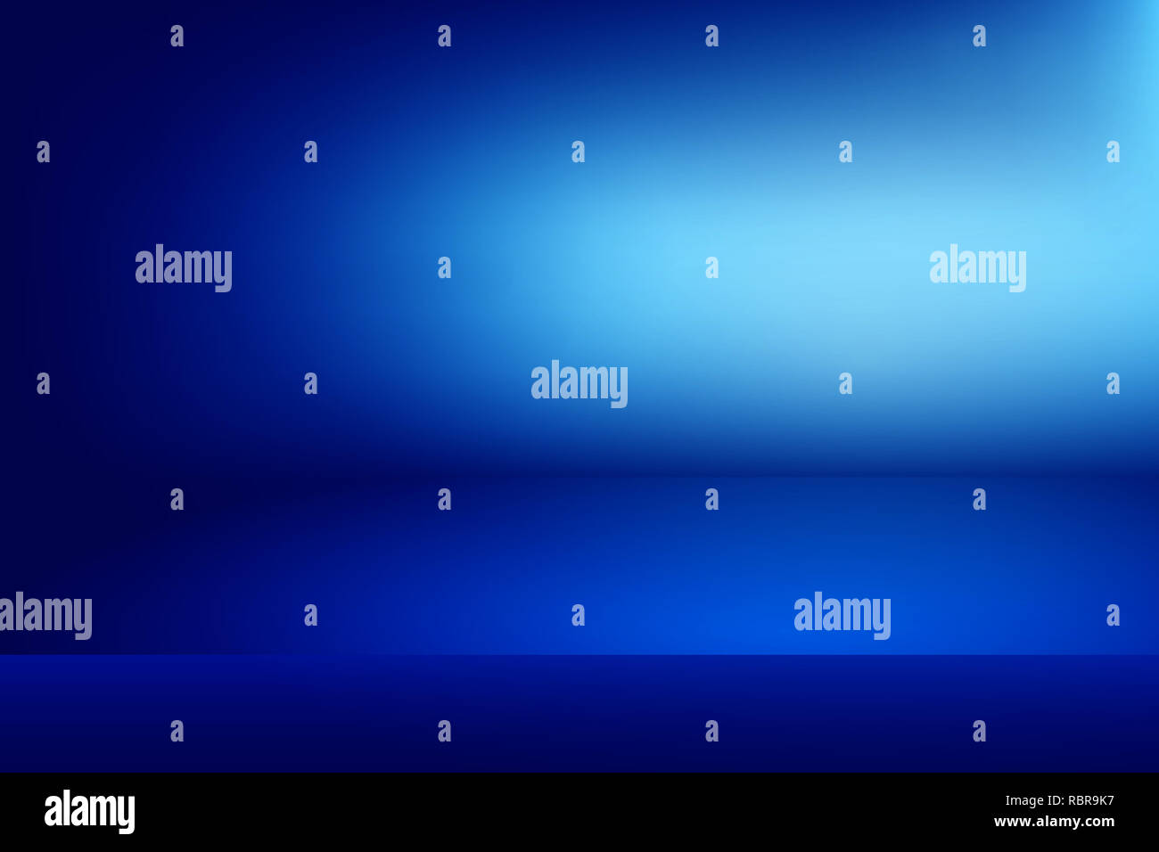 blue horizontal studio gradient wall room, Modern interior background ...