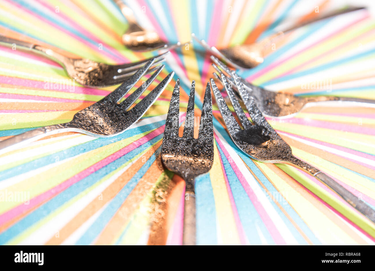 Set of forks isolated Stock Photo - Alamy