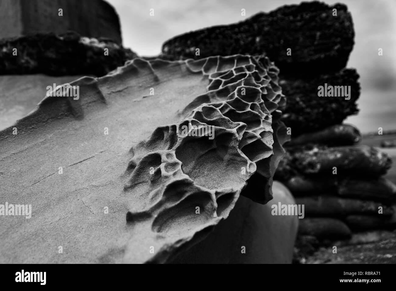 Rock surface erosion Black and White Stock Photos & Images - Alamy