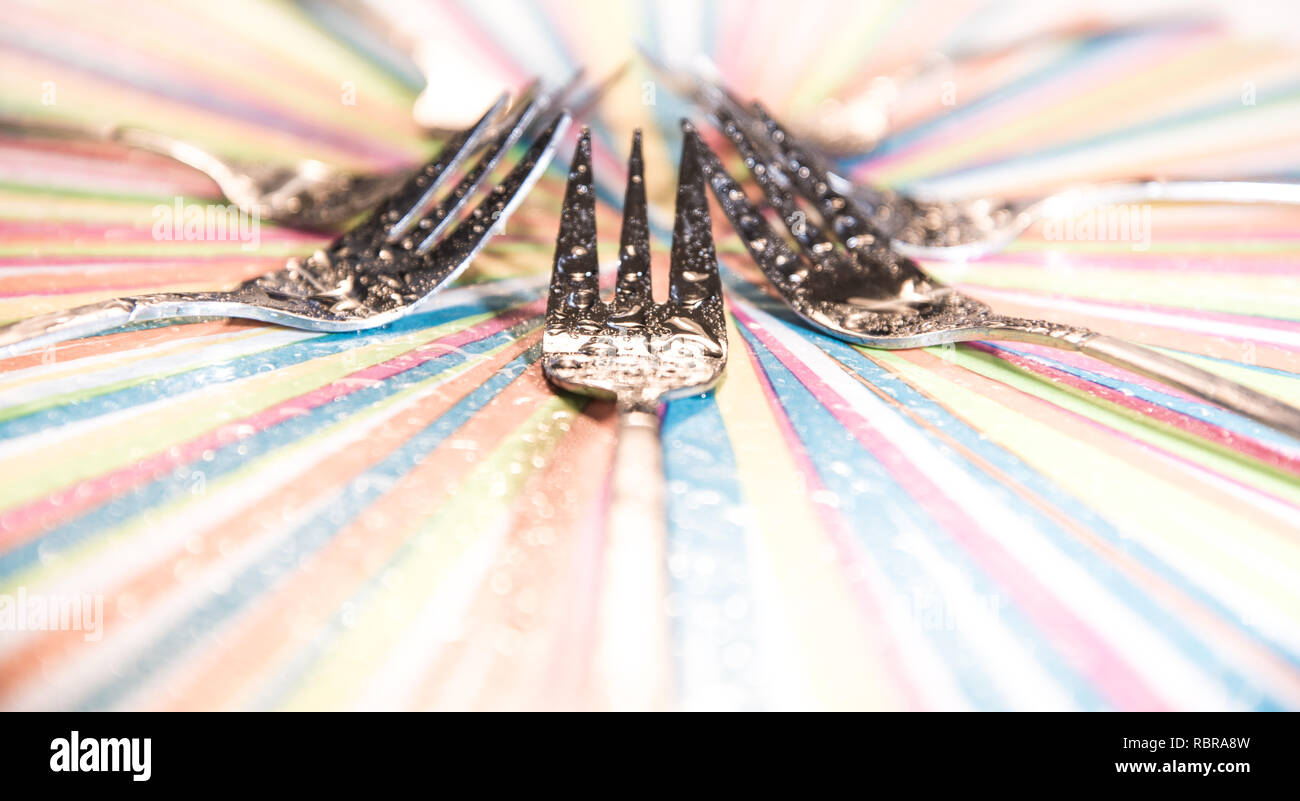 Set of forks isolated Stock Photo - Alamy