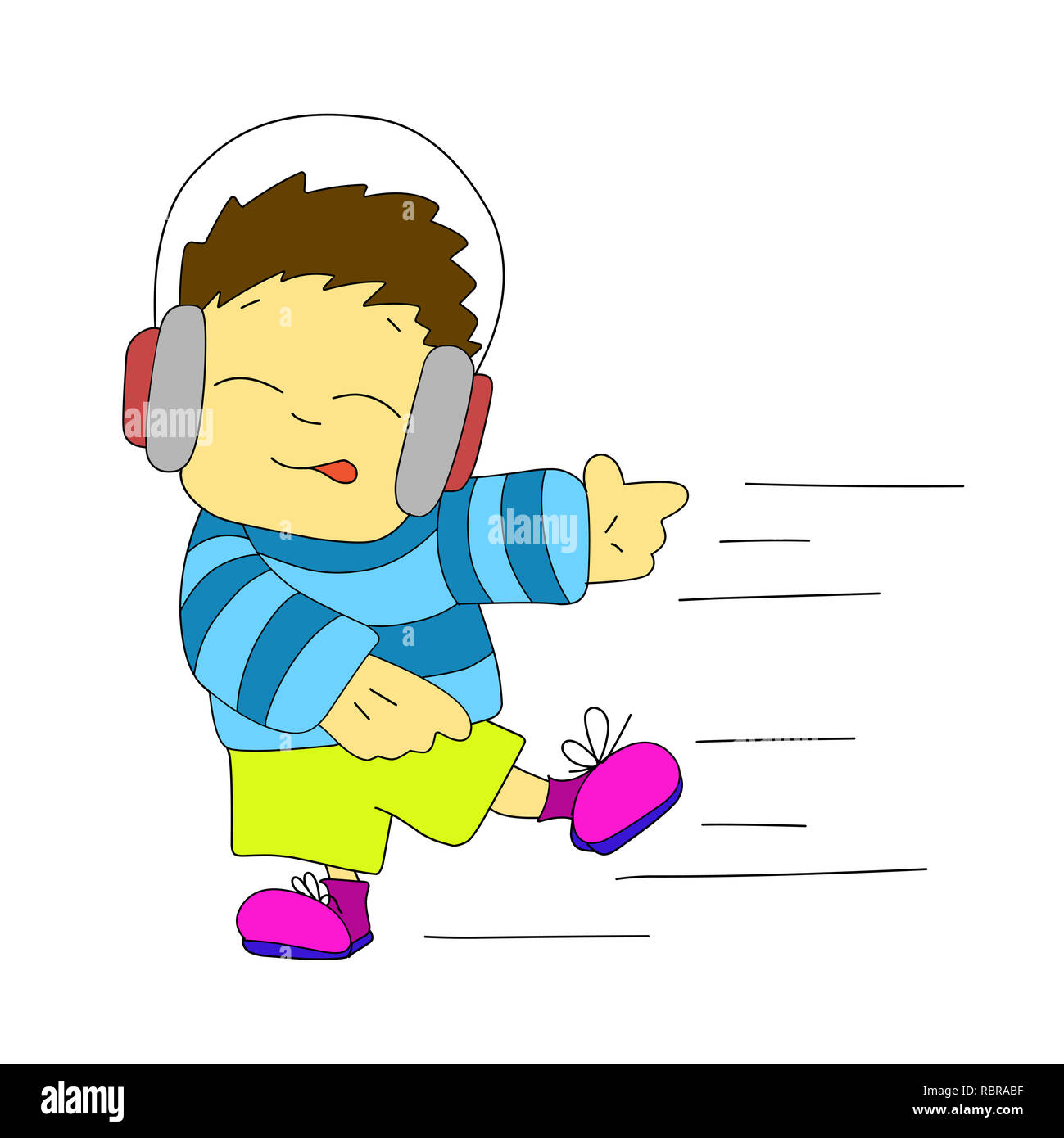 Boy dancing cartoon illustration hi-res stock photography and images ...