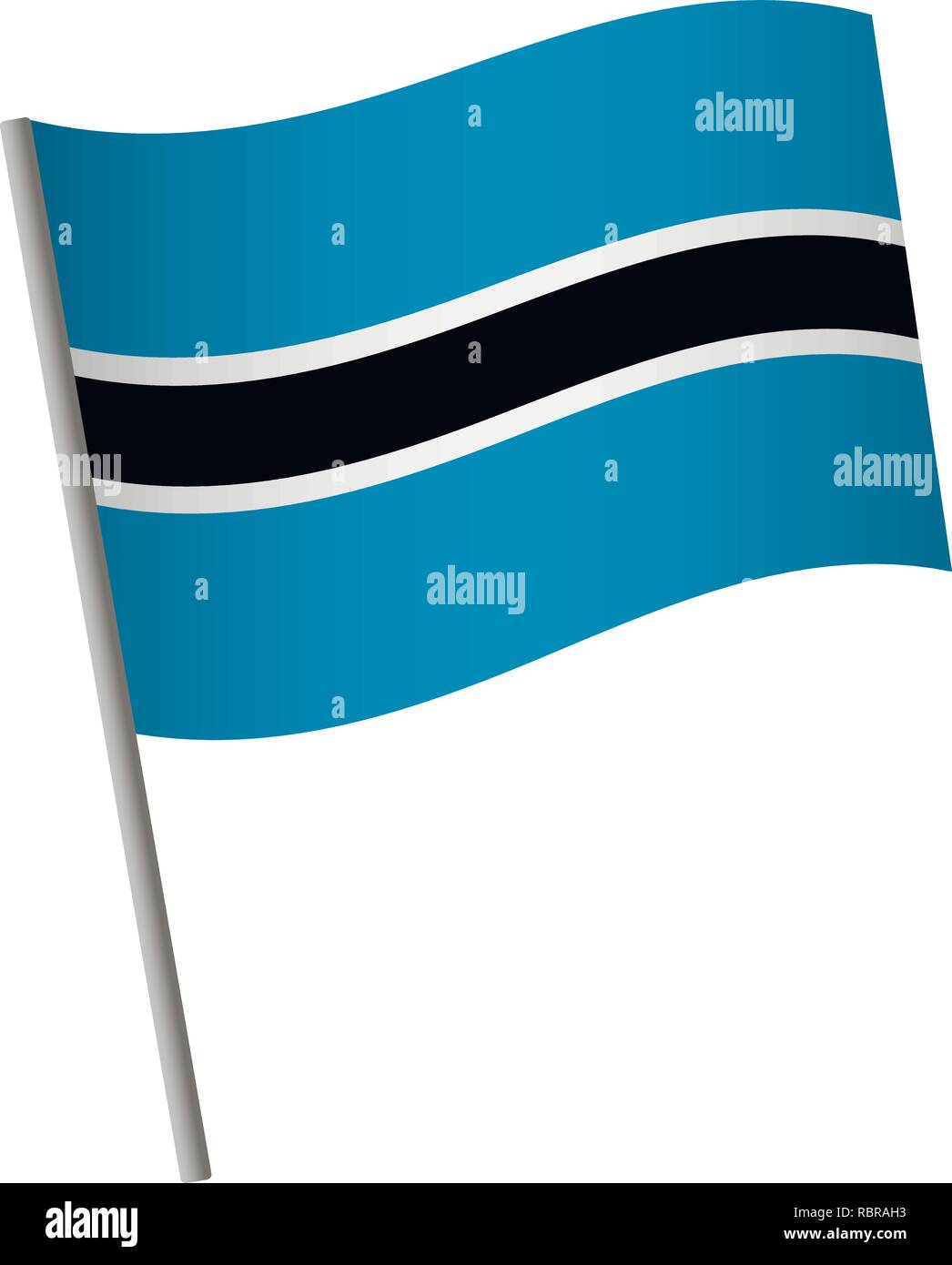 Botswana flag icon. National flag of Botswana on a pole vector illustration Stock Vector Image ...