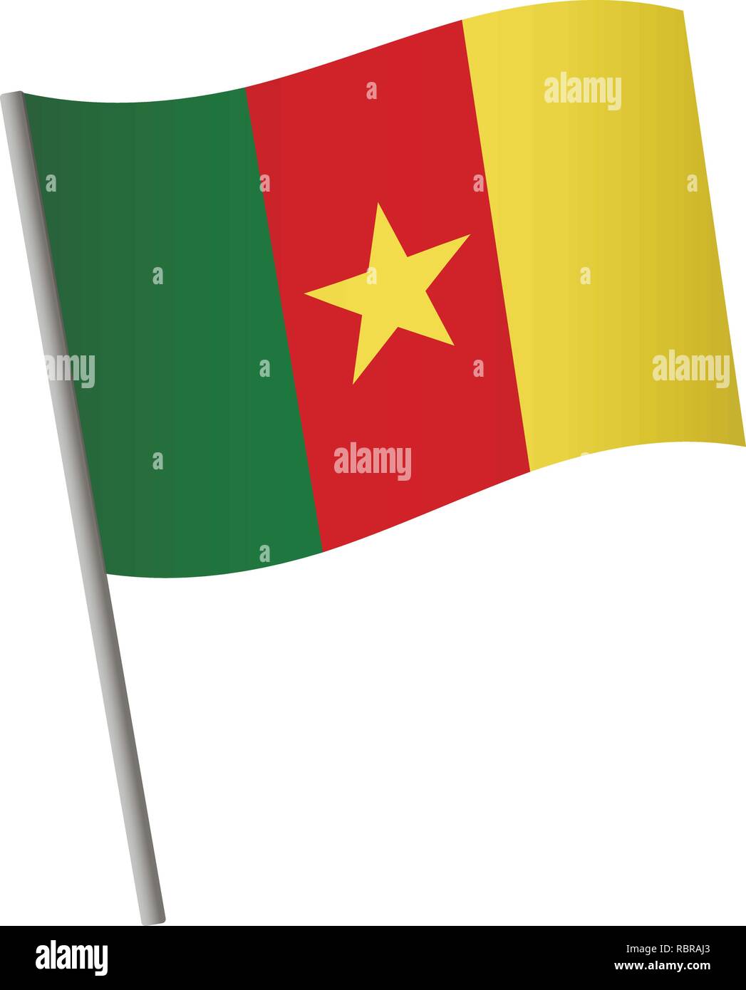 Cameroon flag icon. National flag of Cameroon on a pole vector ...