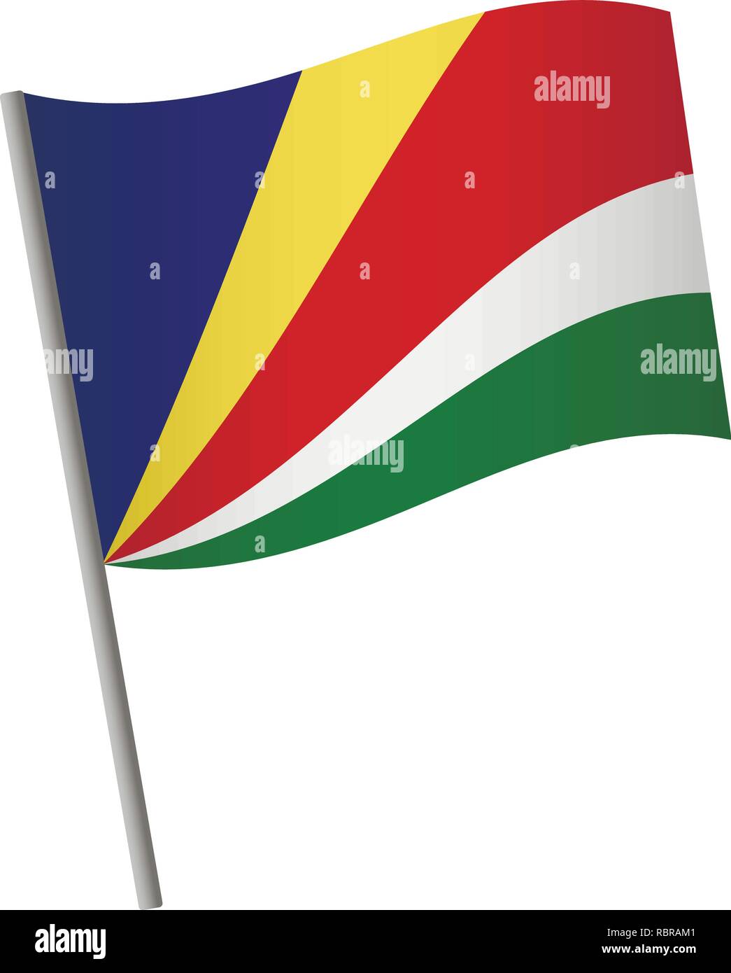 Seychelles flag icon. National flag of Seychelles on a pole vector ...