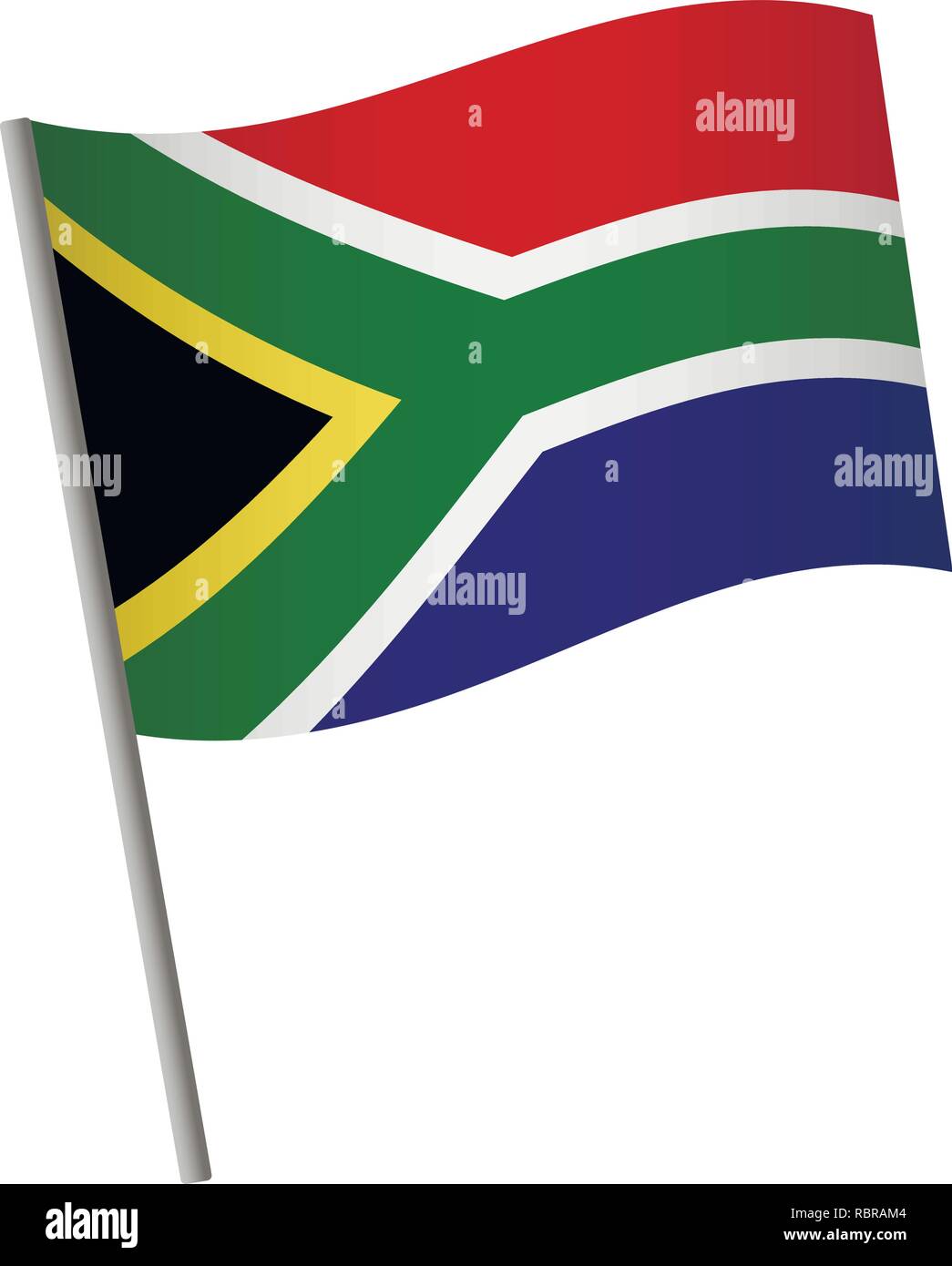 South Africa flag icon. National flag of South Africa on a pole vector ...