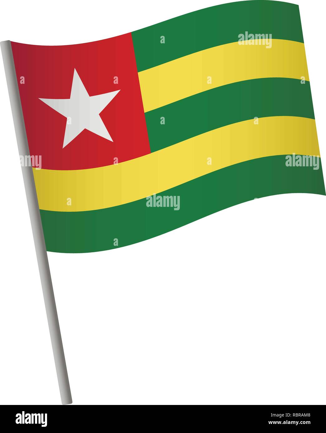 Togo flag icon. National flag of Togo on a pole vector illustration ...