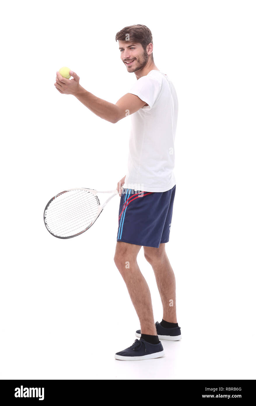 Tennis player side view Cut Out Stock Images & Pictures - Alamy