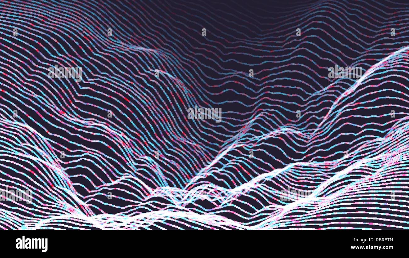 Abstract Grid Background Vector. 3D Grid. Dot Design. Technology Scene ...