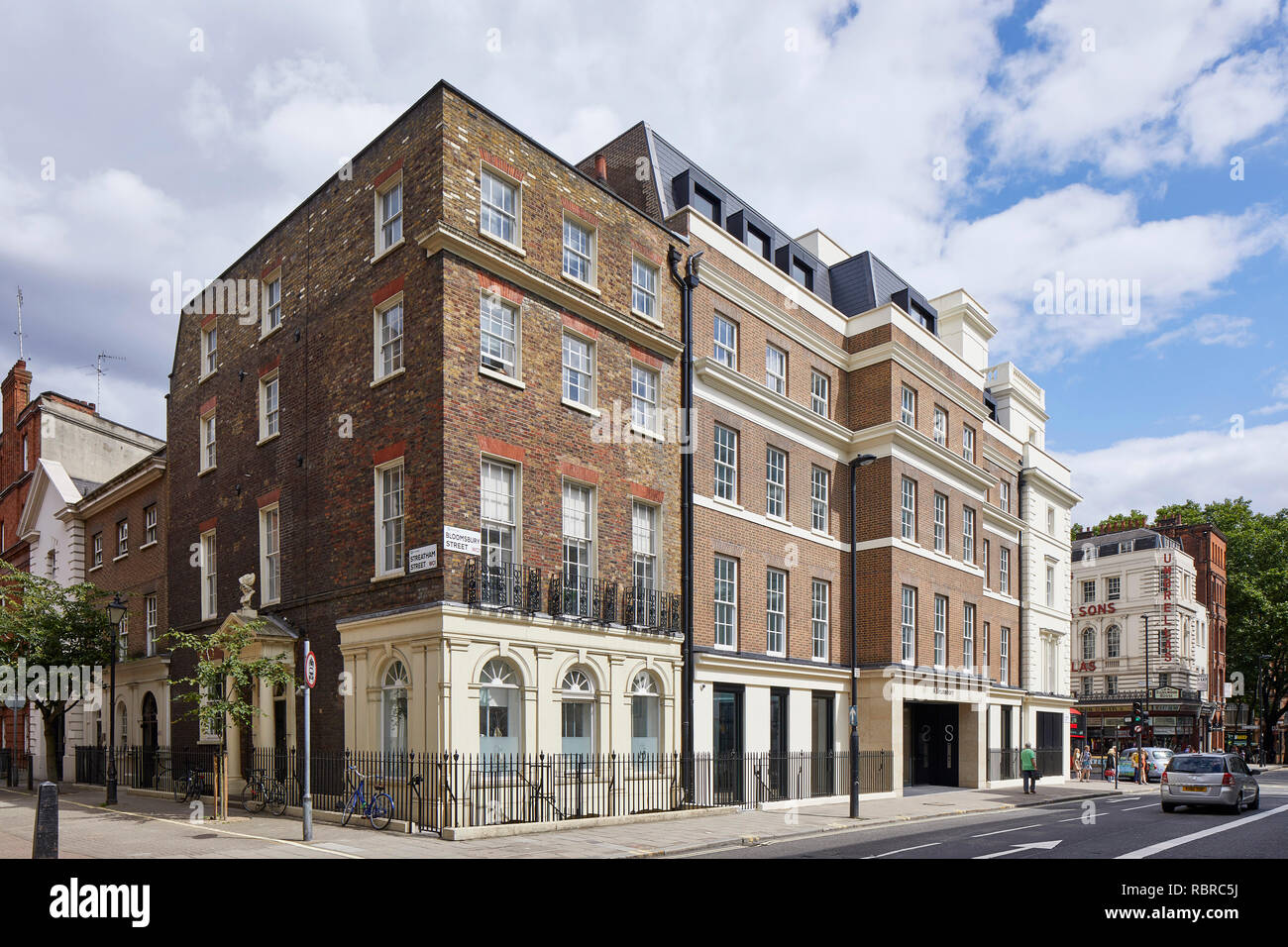 Contextual corner elevation. 8 Bloomsbury, London, United Kingdom ...