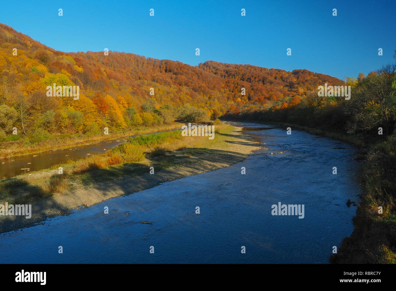 San River and the Otryt range. Bieszczady Mountains Stock Photo - Alamy