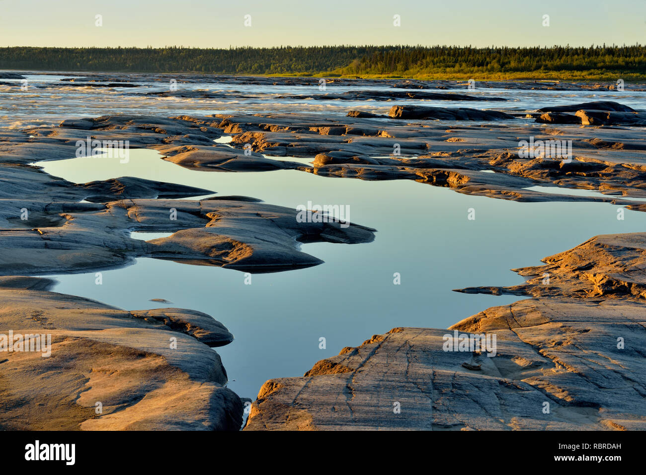 Slave River shoreline near the Rapids of the Drowned, Fort Smith ...