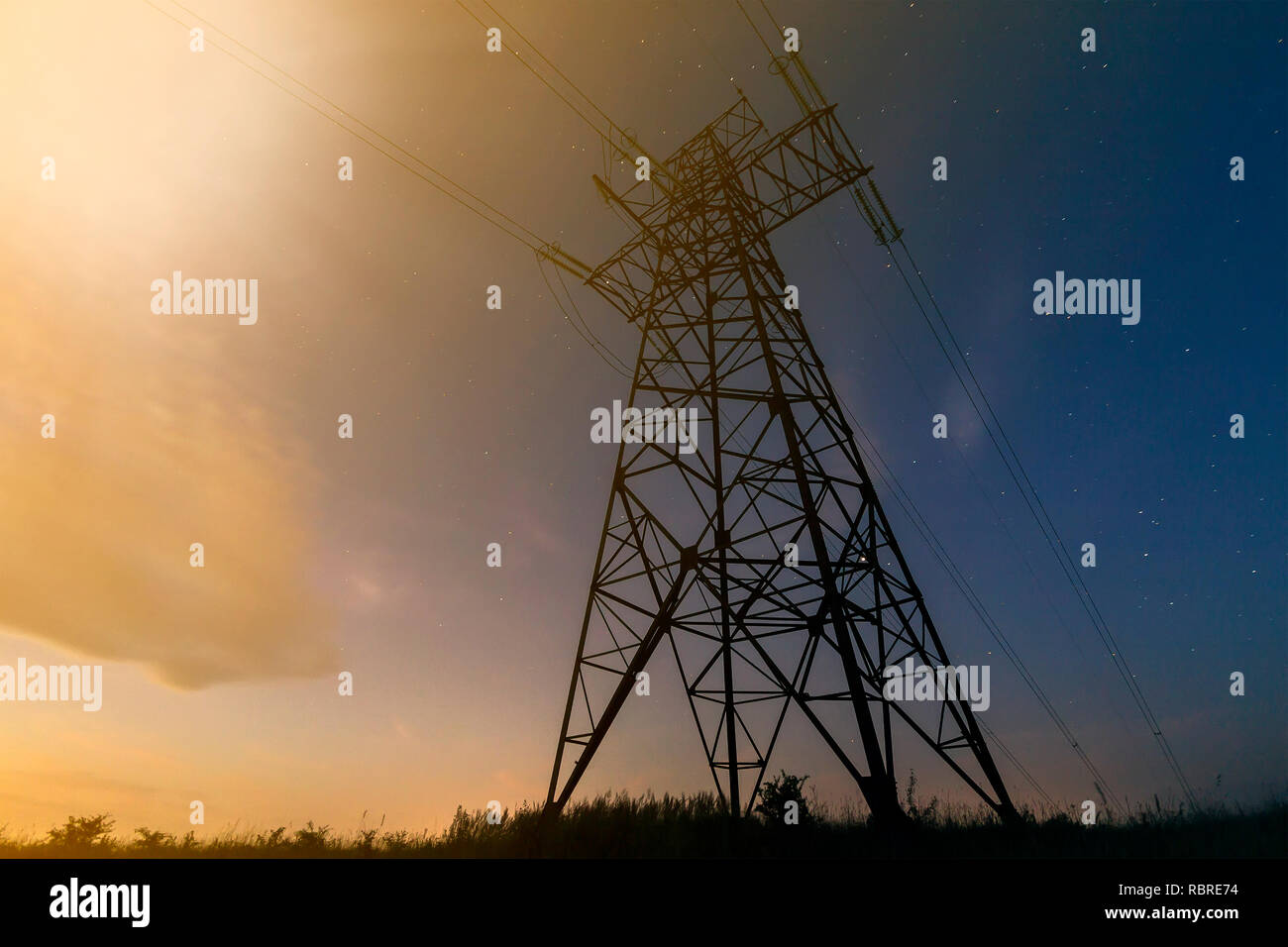 Transmission and long distance distribution of electricity concept ...