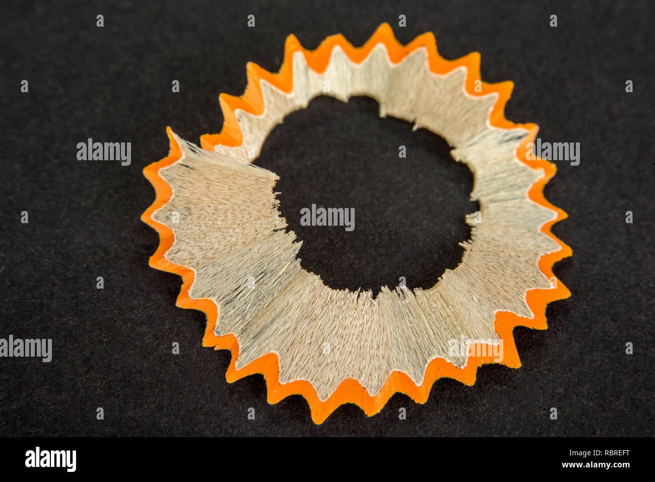 Round pencil sharpener shaving isolated Stock Photo - Alamy