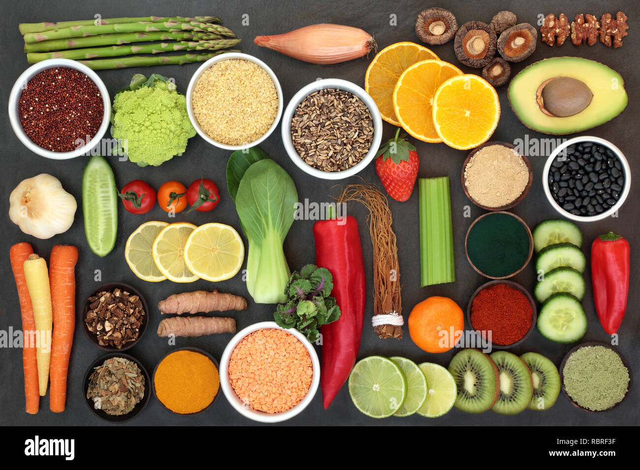 Diet health food for liver detox concept with fresh fruit, vegetables ...