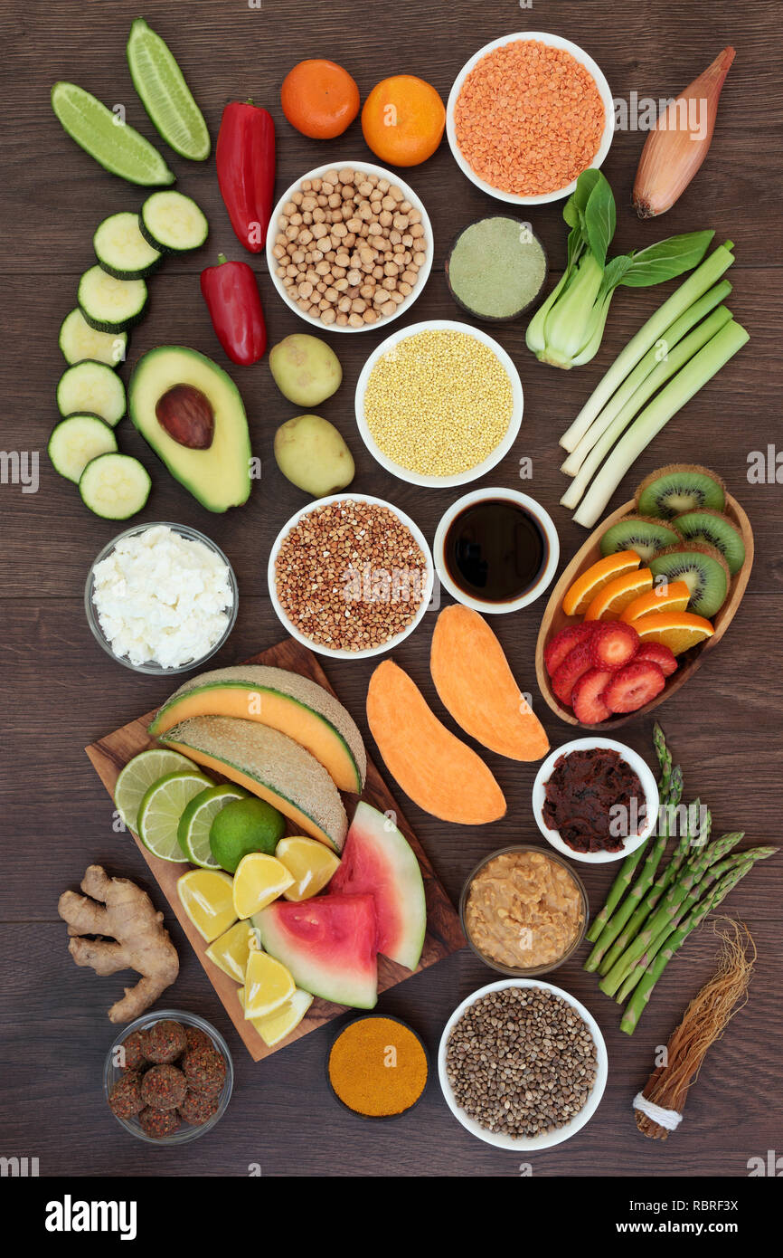 Fruit vegetables legumes whole grains hi-res stock photography and ...