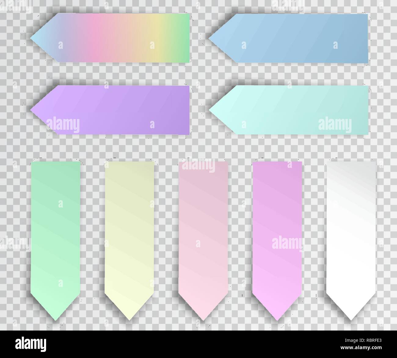 Post sticky note isolated. Set of paper stickers with shadow on ...