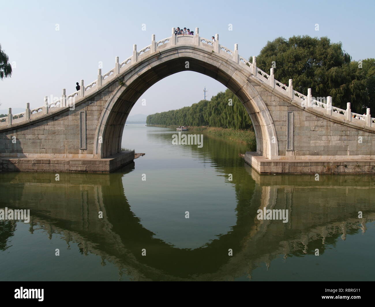 Oval bridge at Summer Palace in Beijing Stock Photo - Alamy
