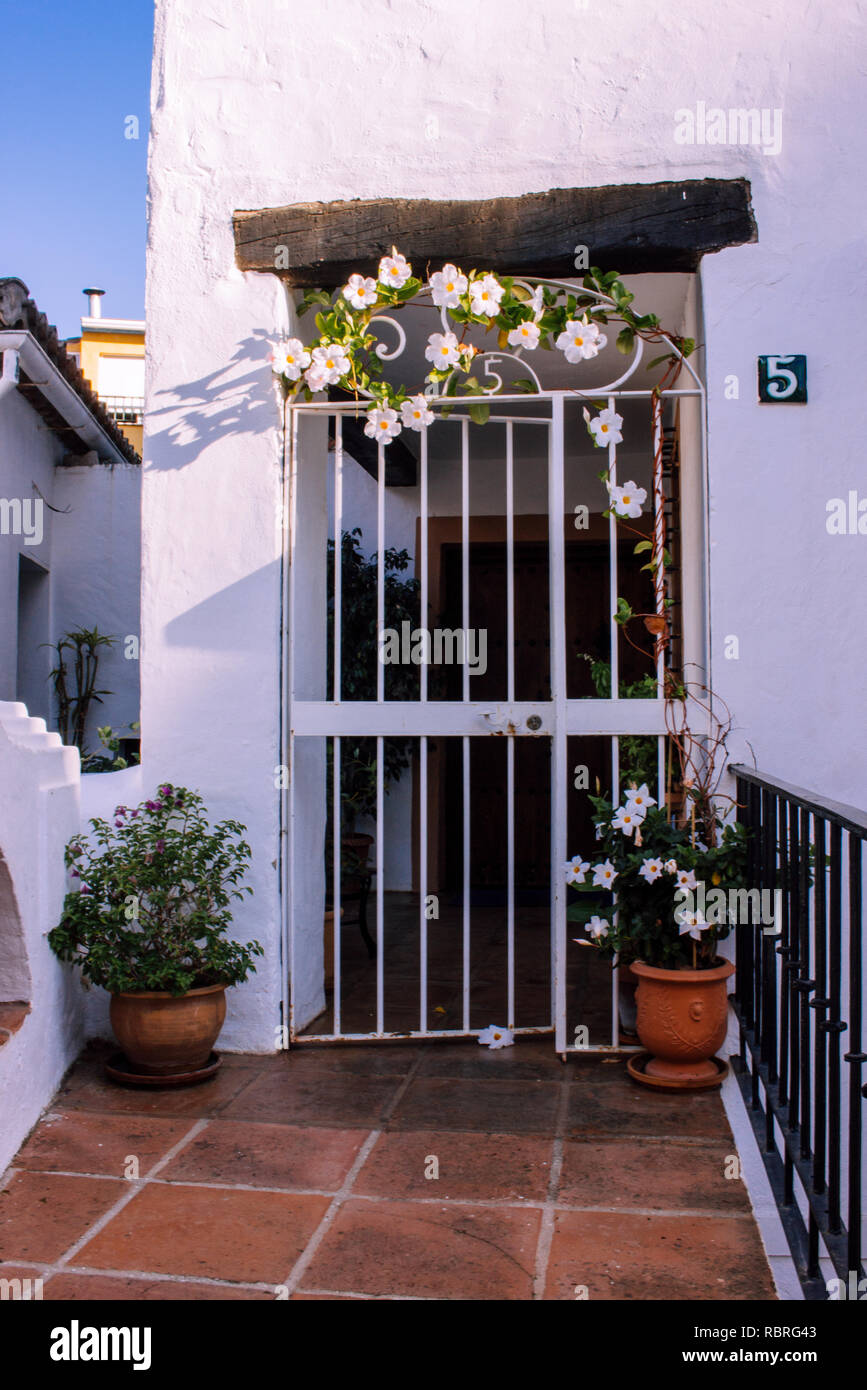 Door. Traditional Spanish door. Benahavis village, Costa del Sol ...