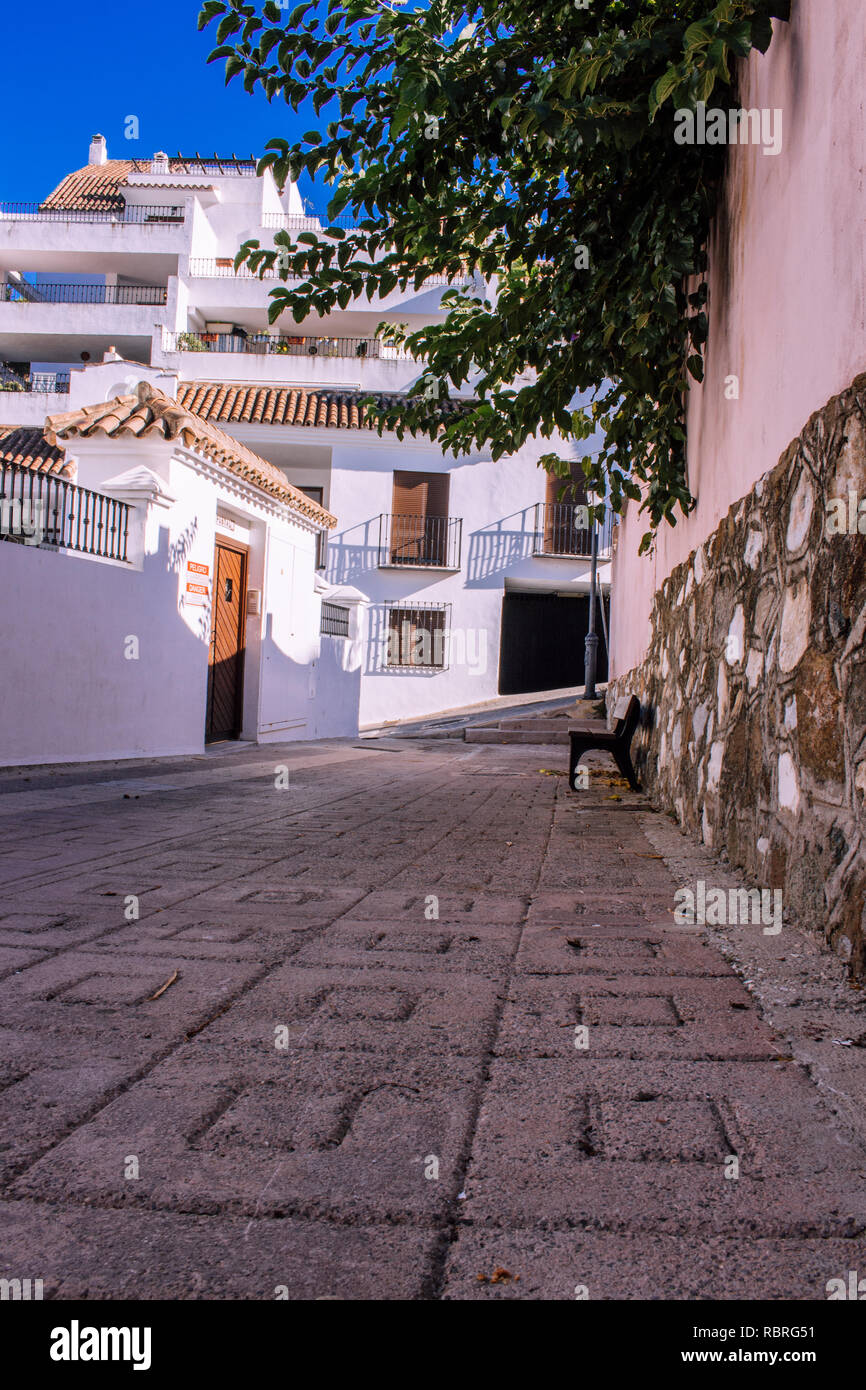 Street. A small traditional Spanish street. Benahavis village, Costa ...