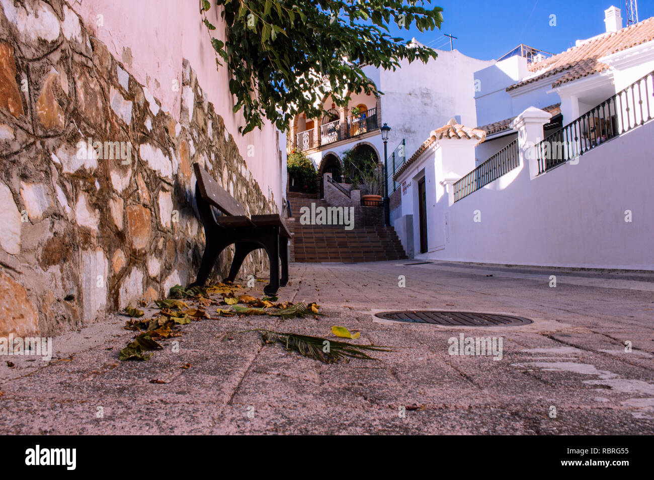 Street. A small traditional Spanish street. Benahavis village, Costa ...