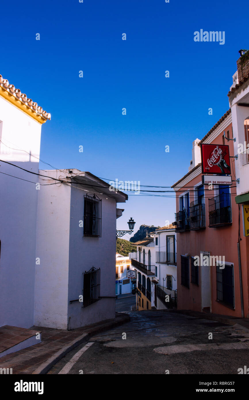Street. A small traditional Spanish street. Benahavis village, Costa ...
